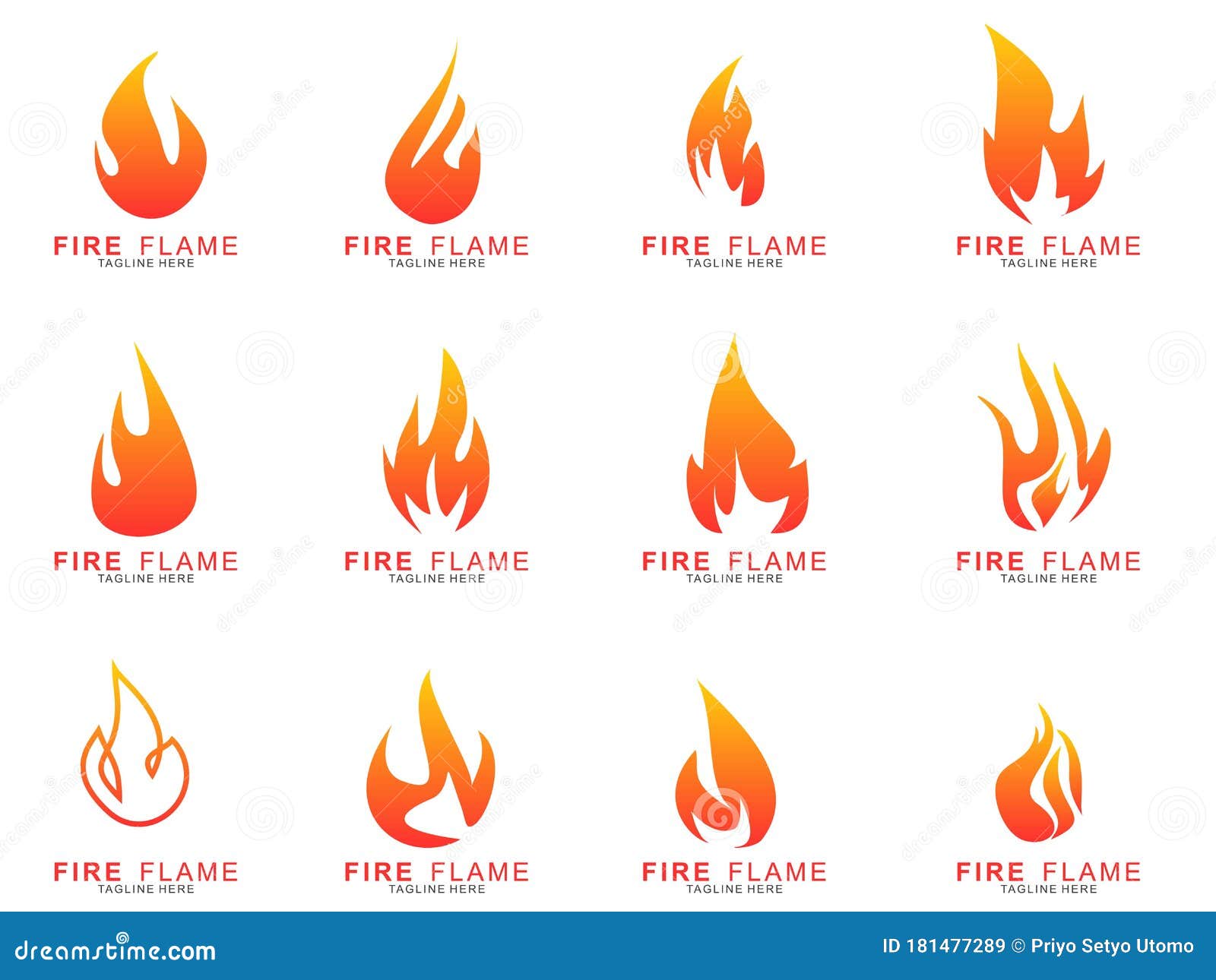 Set of Fire logo stock vector. Illustration of devil - 181477289