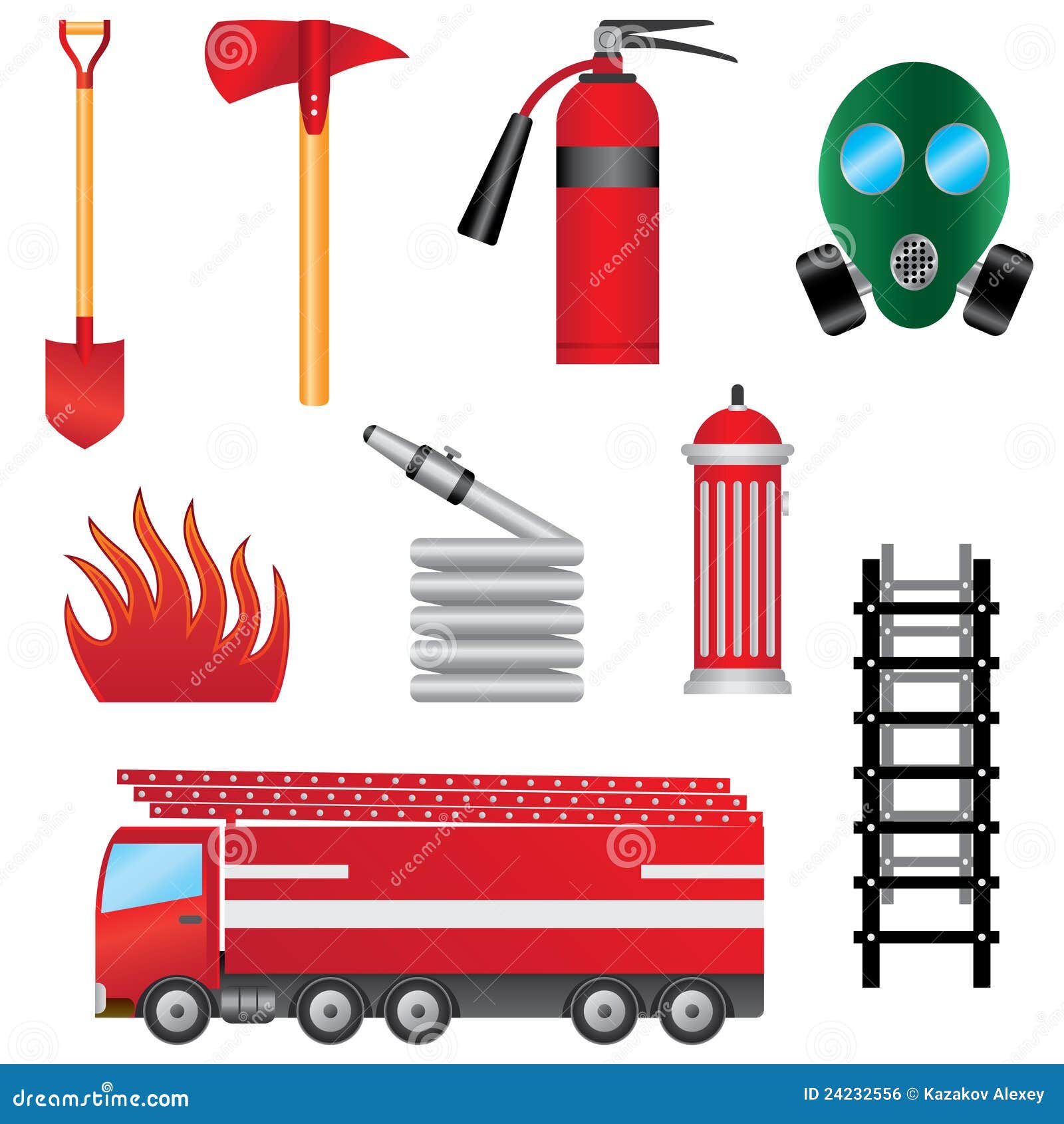 Fire Prevention Awareness Month Is Organised On October. Ladder, Tools ...