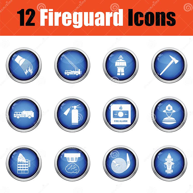 Set of fire service icons. stock vector. Illustration of icon - 77157357