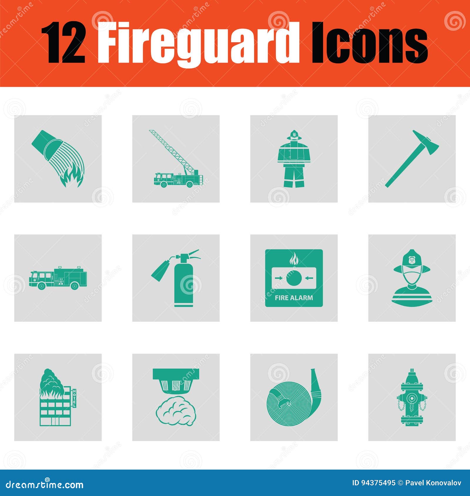 Set of fire service icons stock vector. Illustration of heat - 94375495