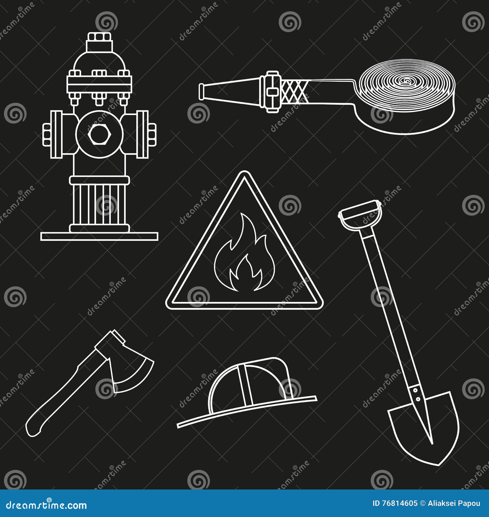 Set on Fire Service. Objects on a White Background Stock Vector ...