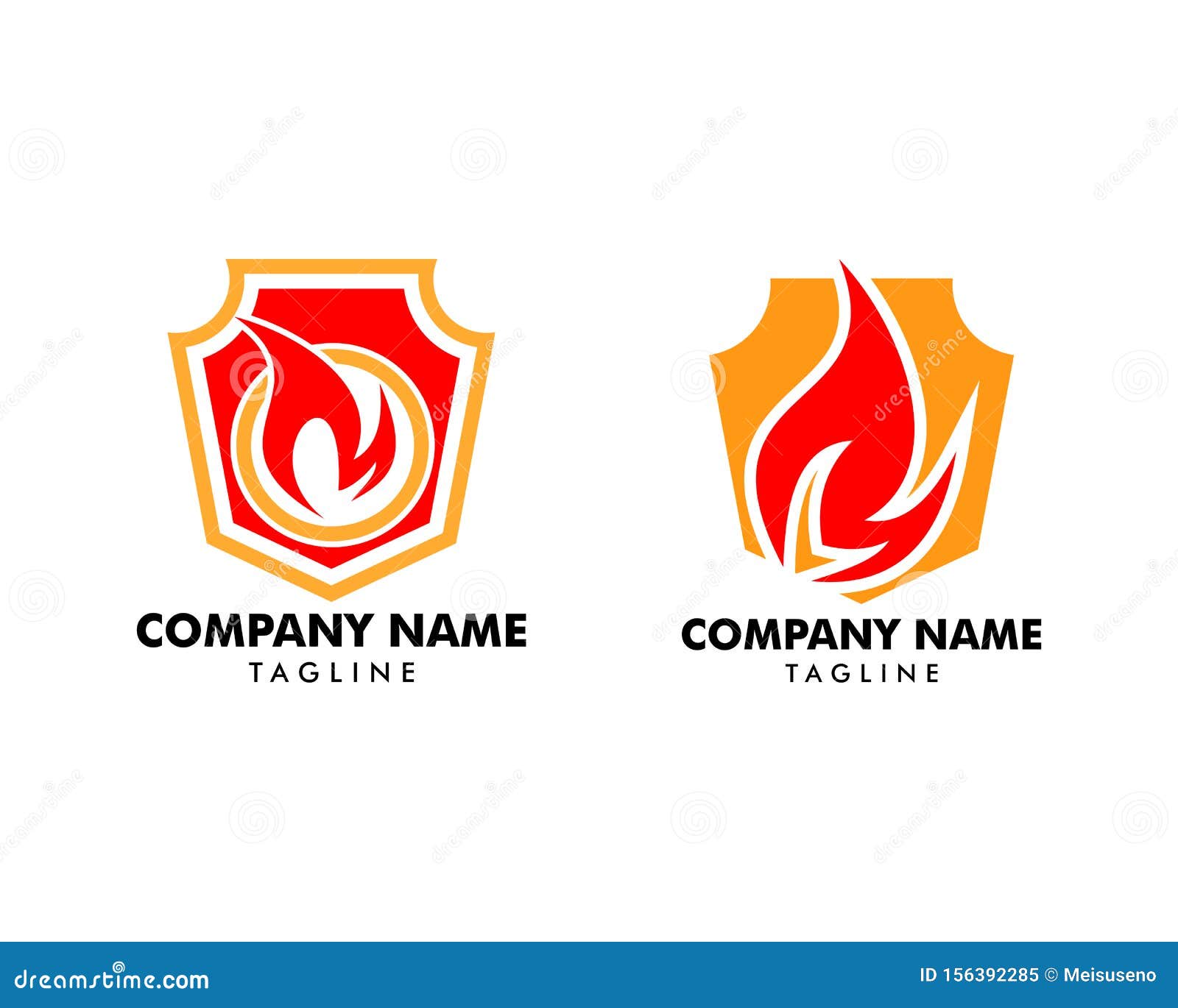 Set of Fire Shield Logo Template Design Stock Vector - Illustration of ...