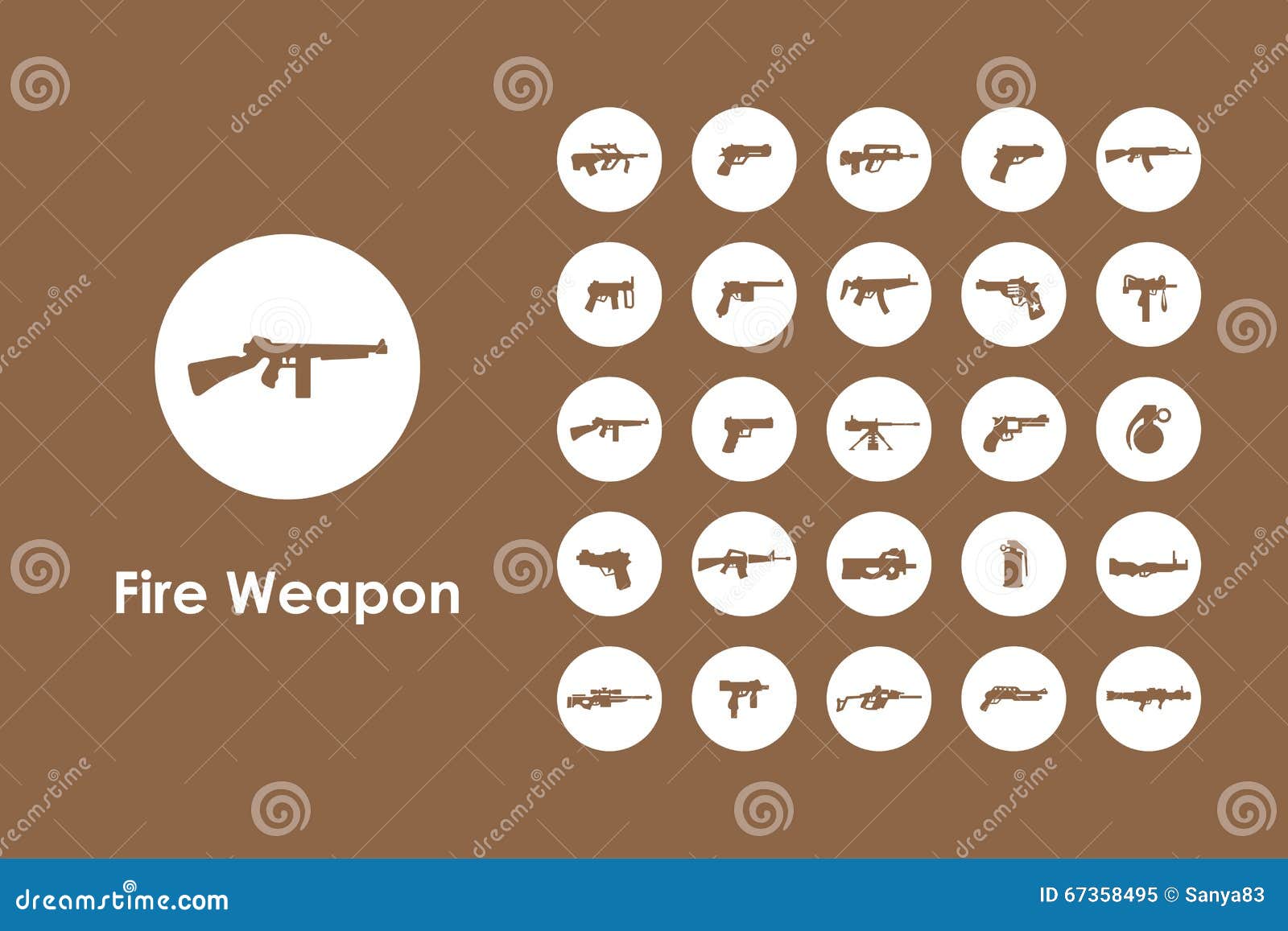Set of Firearms Simple Icons Stock Vector - Illustration of geometric ...