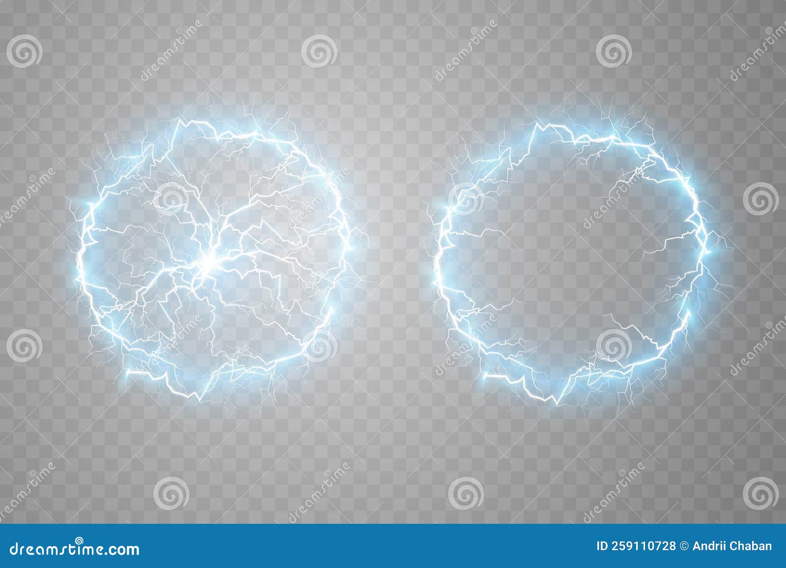 Set of Fireballs on a Transparent Light Blue Background. Vector ...