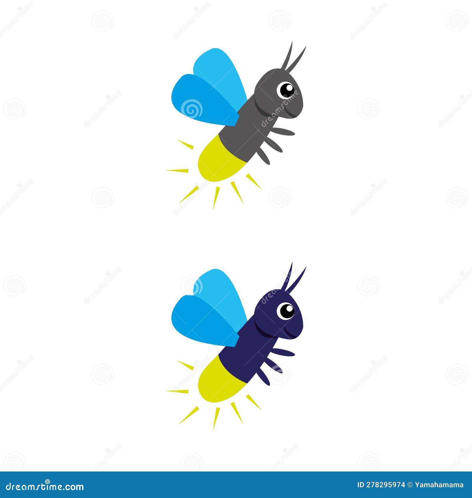 Firefly 3 stock vector. Illustration of icon, cute, insect - 278295974