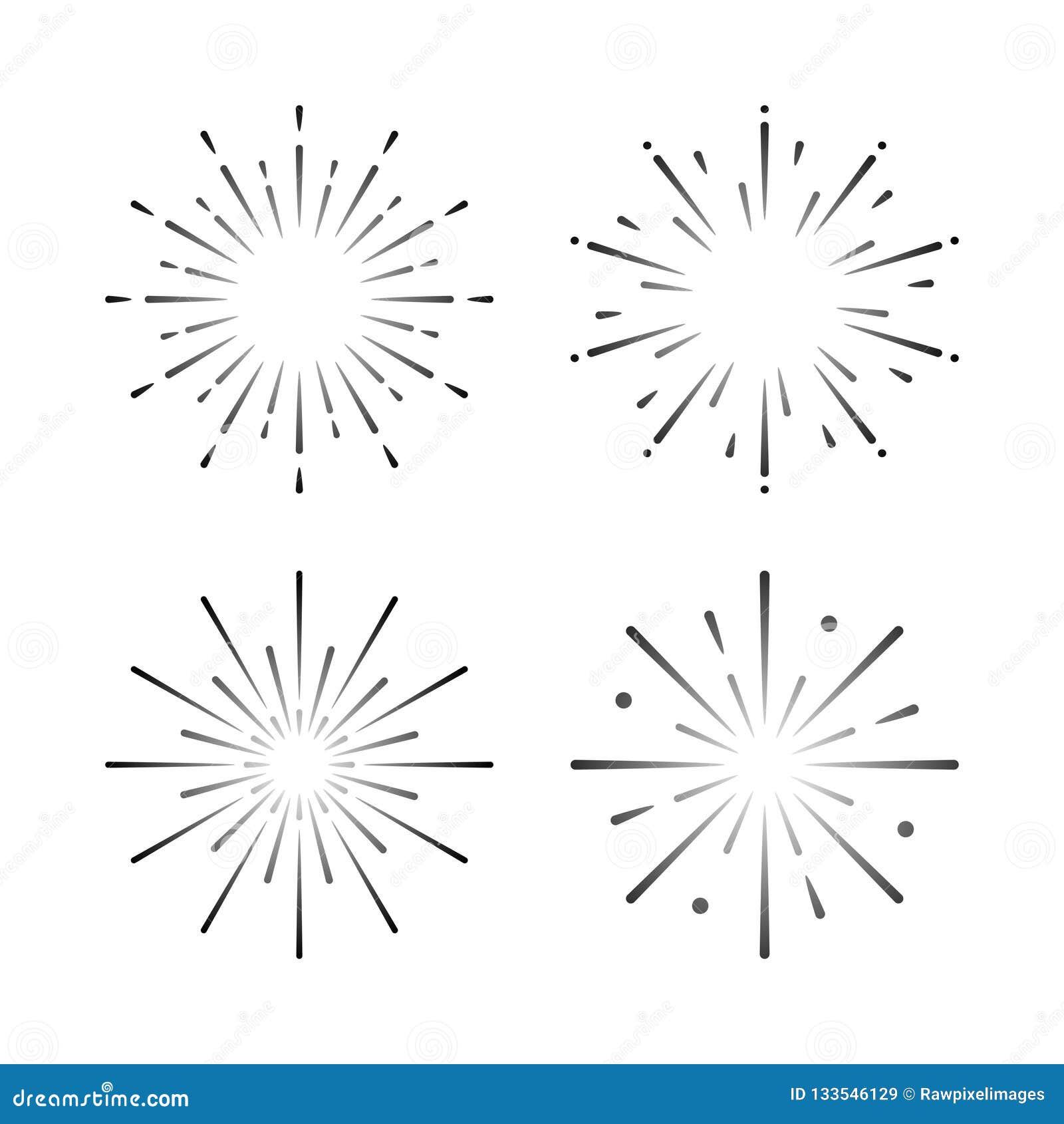 Set of Firework Explosion Vectors Stock Vector - Illustration of ...