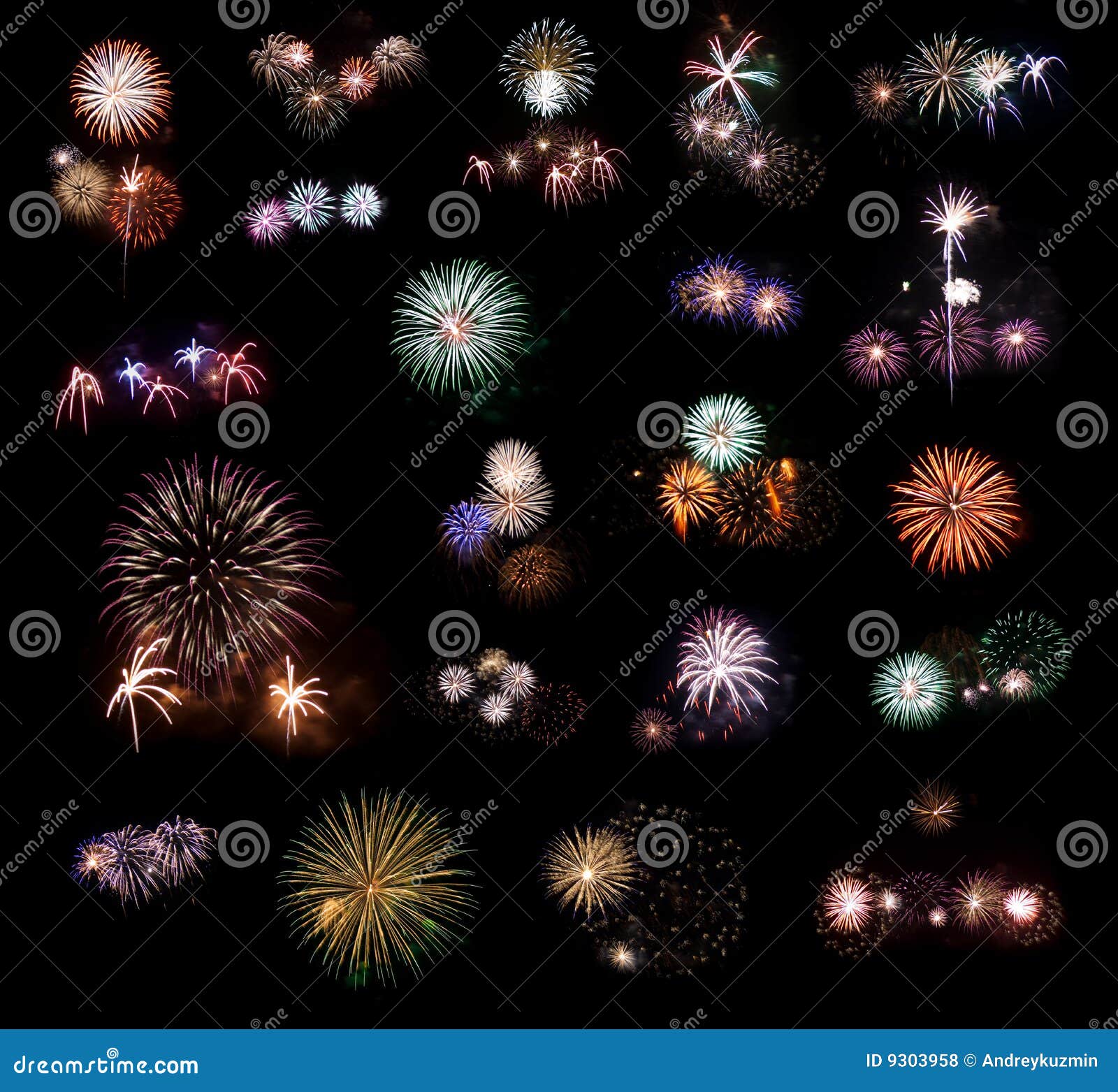 Set of fireworks #2. stock photo. Image of composite, dynamite - 9303958