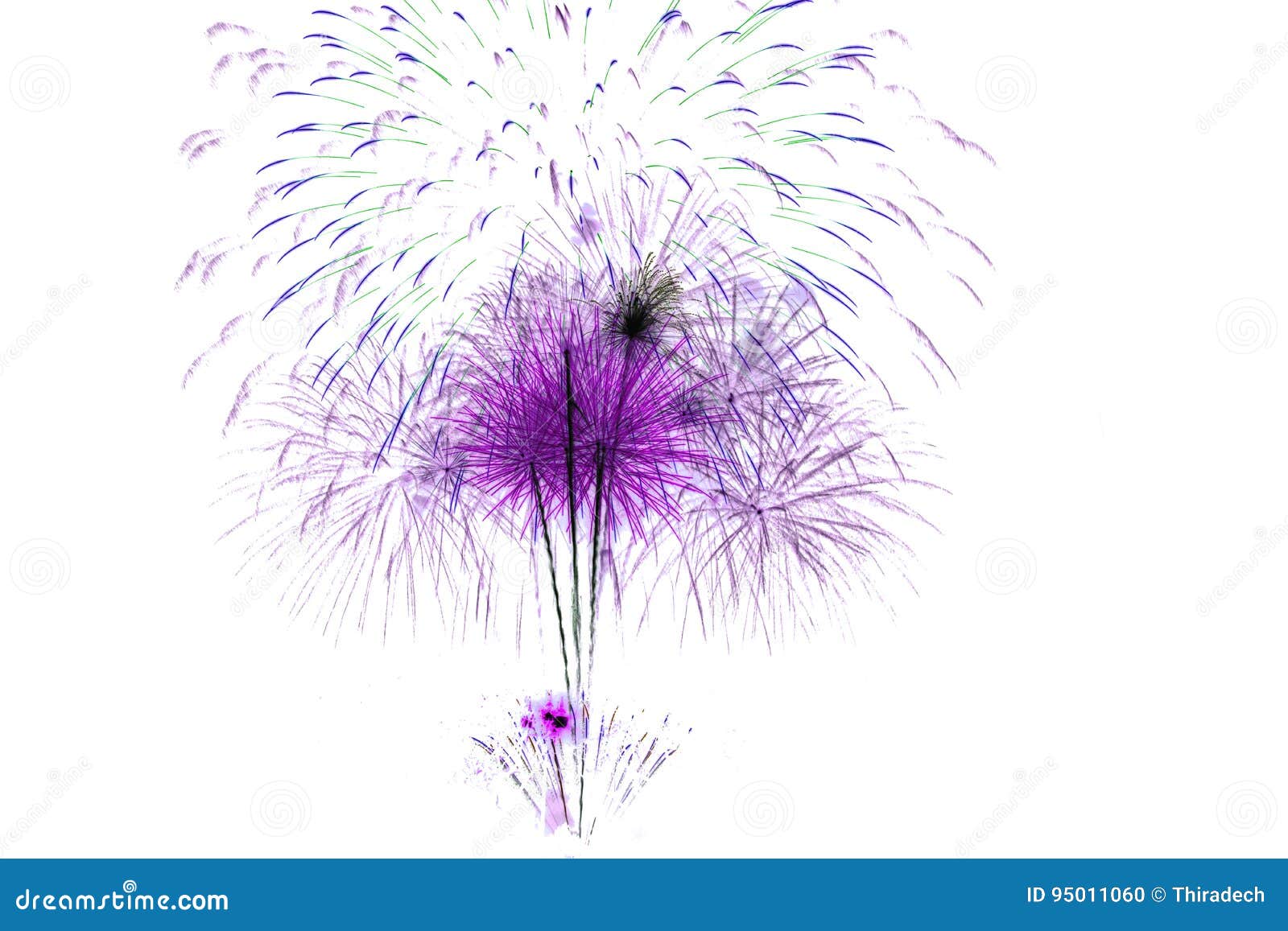 Set of Fireworks Isolated on White Backdrop Stock Photo - Image of ...