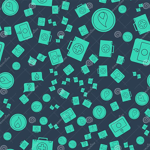 Set First Aid Kit, Fire Flame, Phone with Emergency Call 911 and Fire ...