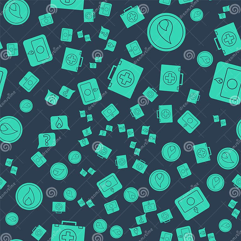 Set First Aid Kit, Fire Flame, Phone with Emergency Call 911 and Fire ...