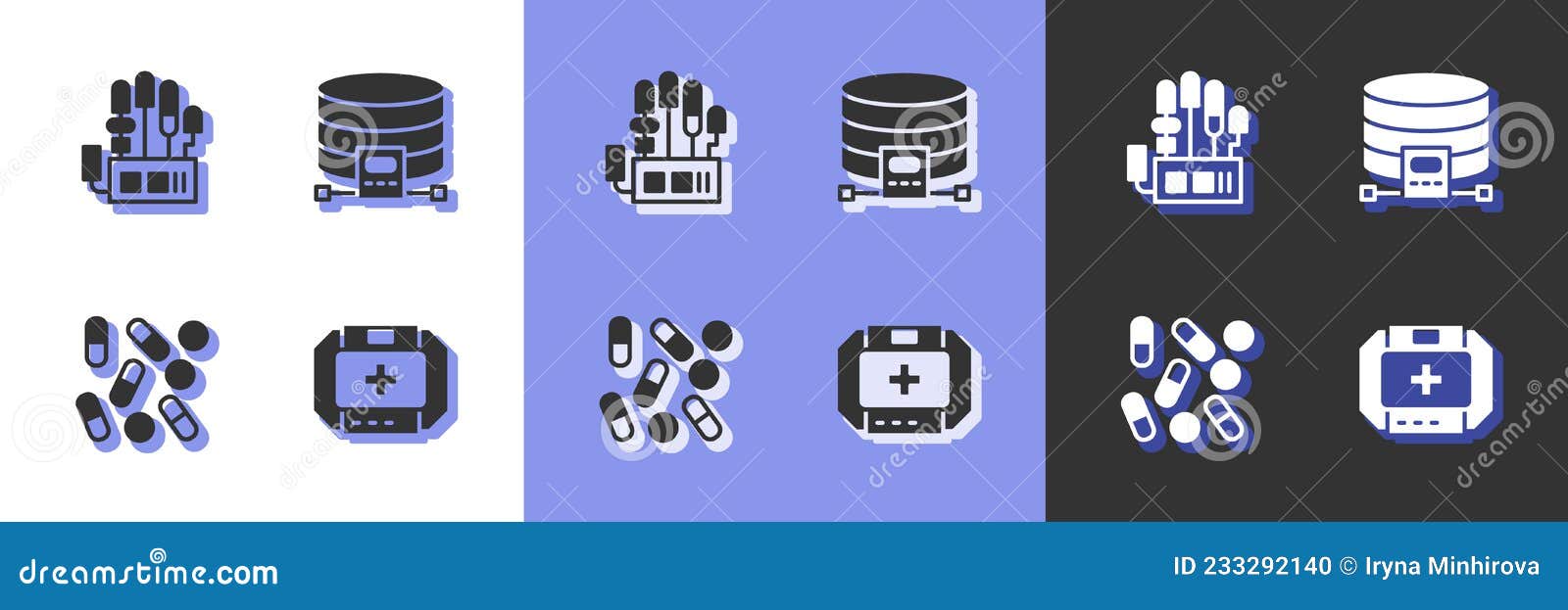 Set First Aid Kit, Mechanical Robot Hand, Medical Pill Biohacking and ...