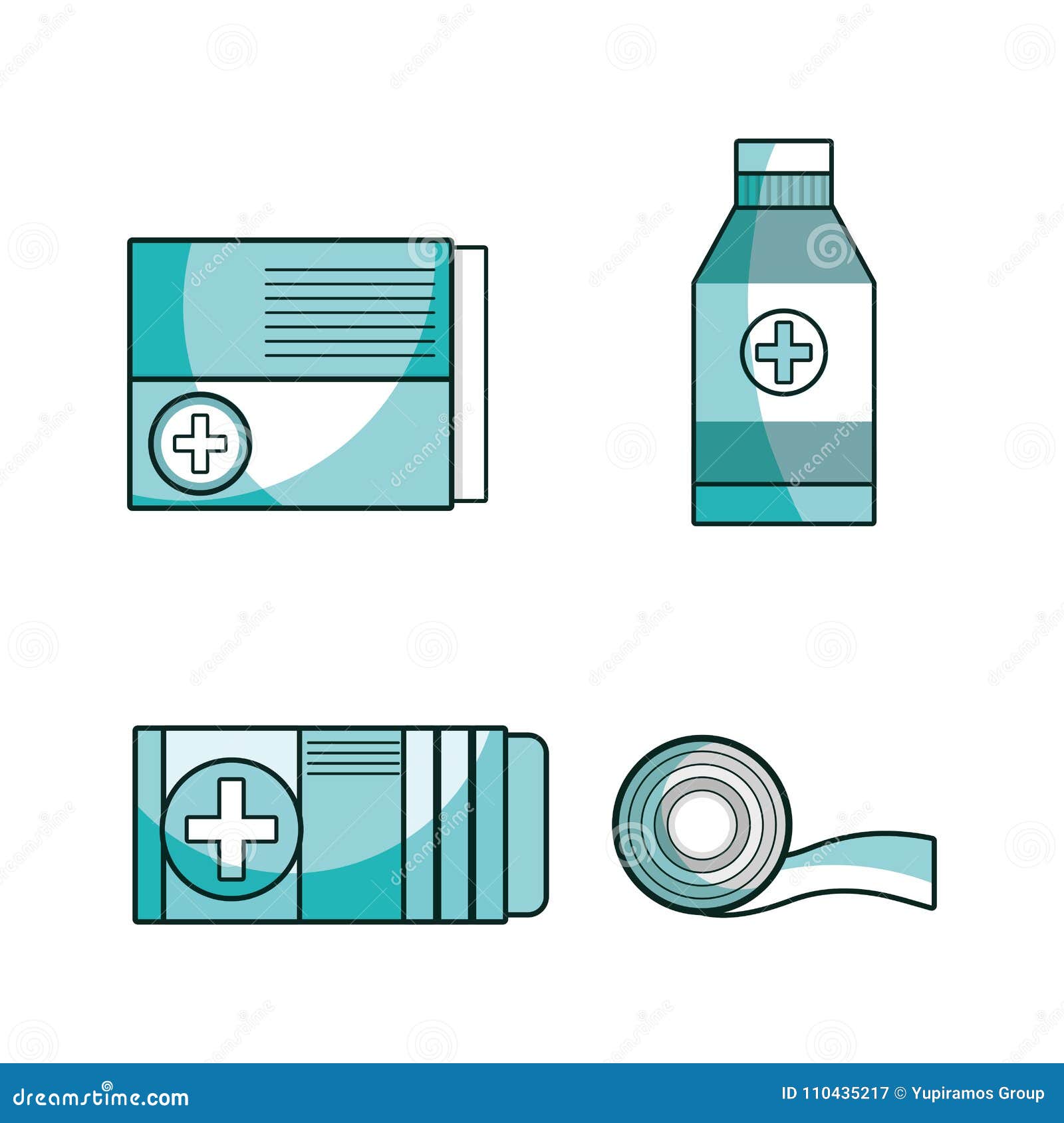 Set First Aid Tools To Help People Stock Vector - Illustration of ...