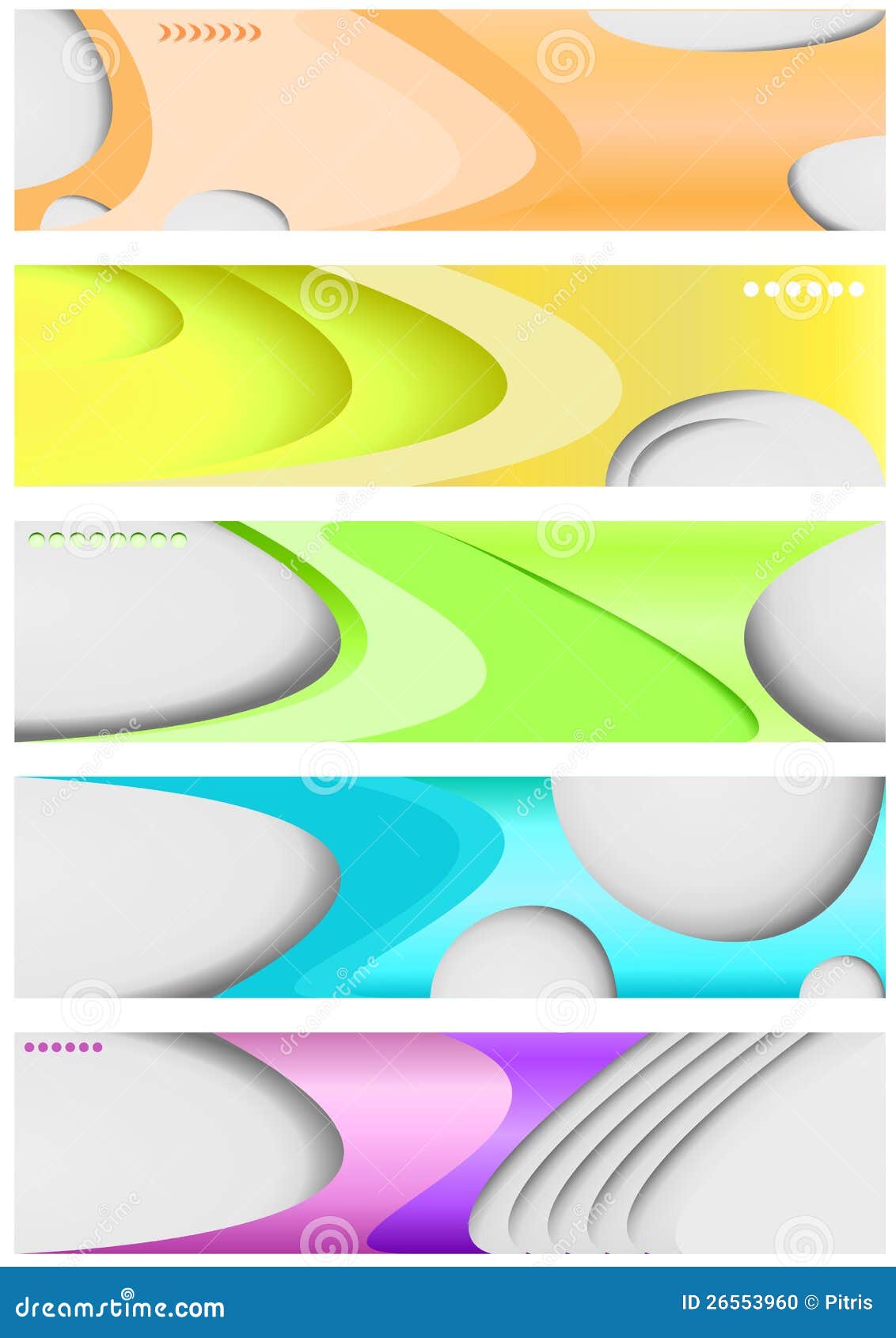 Set of five banners stock vector. Illustration of card - 26553960
