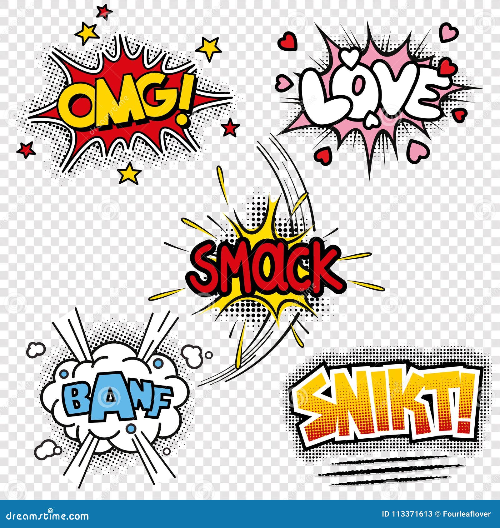 Vector Illustrations of Comic Sound Effects Stock Vector - Illustration ...