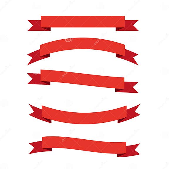 Set of Five Bright Red Internet Banners Stock Vector - Illustration of ...