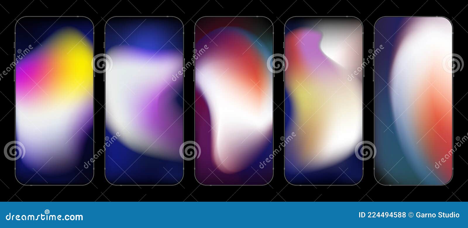 Set of Five Gradient Liquid Background for Stories in Social Media ...