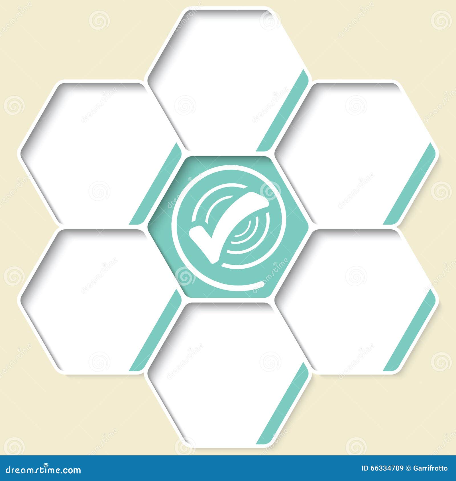 Set of five hexagons stock vector. Illustration of cover - 66334709