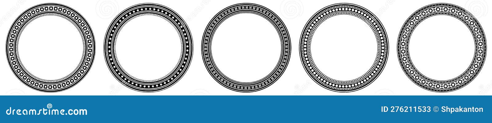 Set of Five Round Frames for Your Design Stock Vector - Illustration of ...