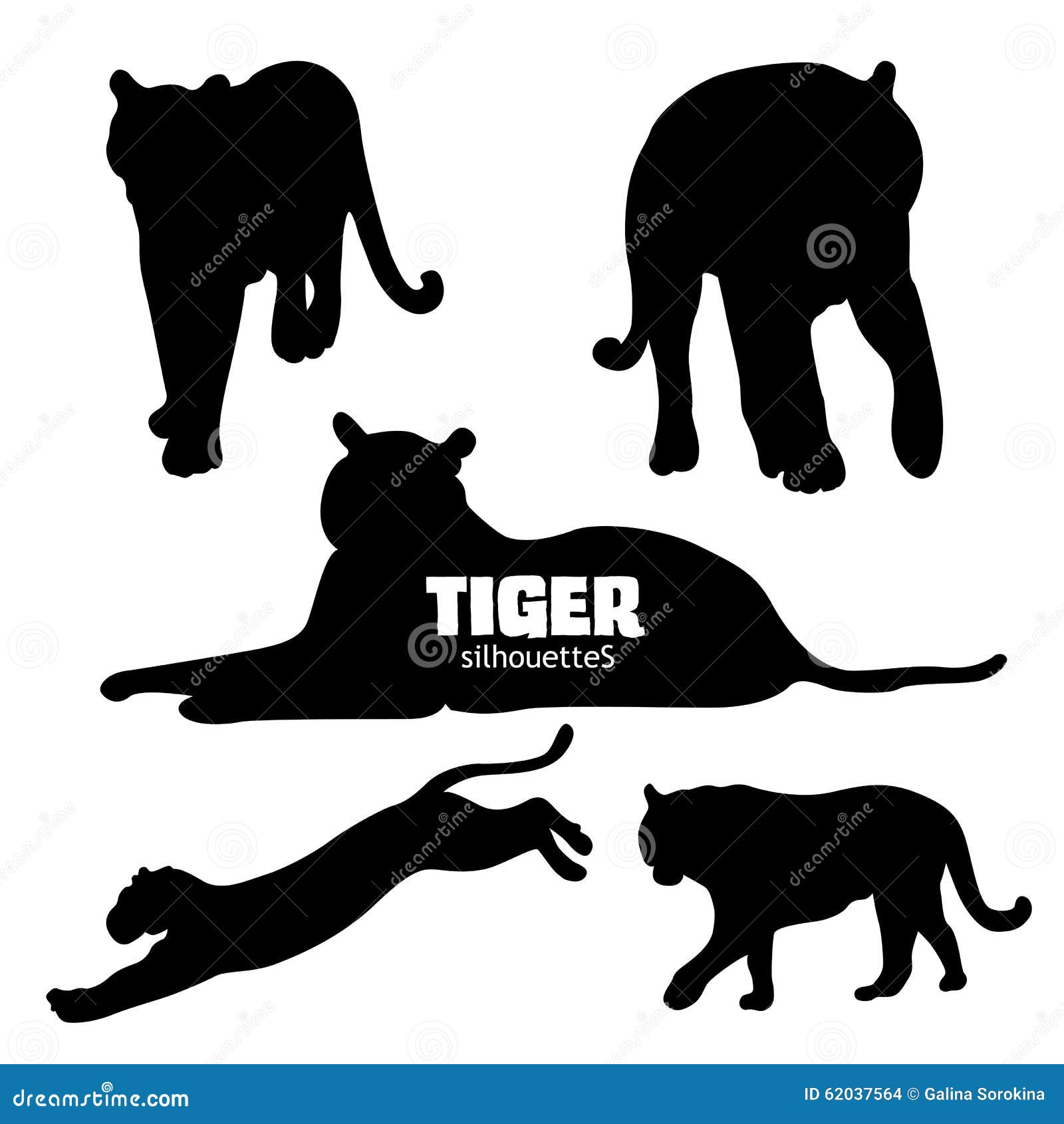 Five Tiger Silhouettes Stock Illustrations – 4 Five Tiger Silhouettes ...