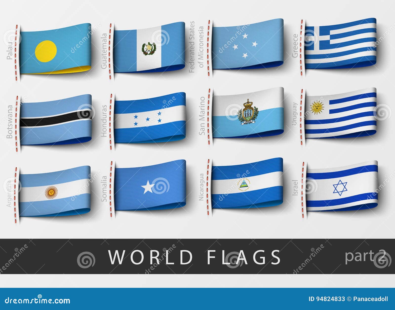 Set of Flag Labels of All Countries Stock Vector - Illustration of ...