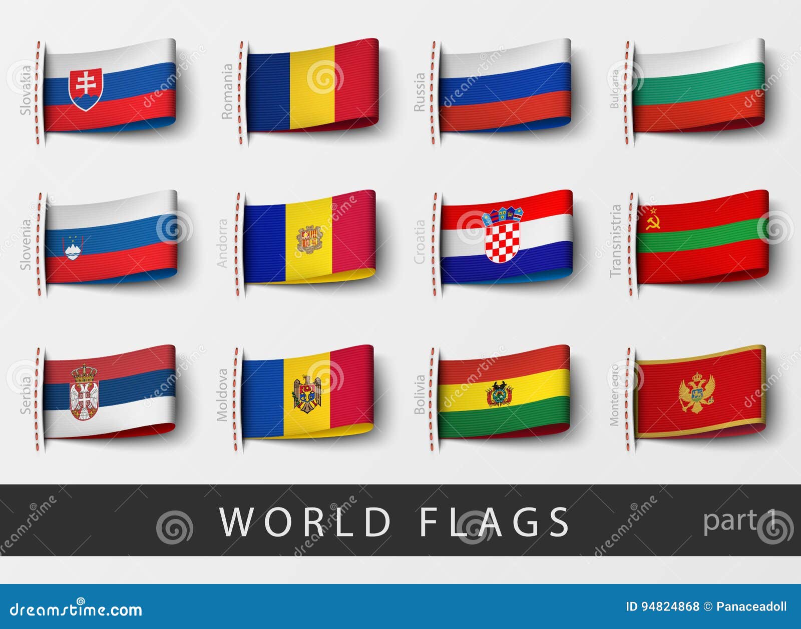 Set of Flag Labels of All Countries Stock Vector - Illustration of ...