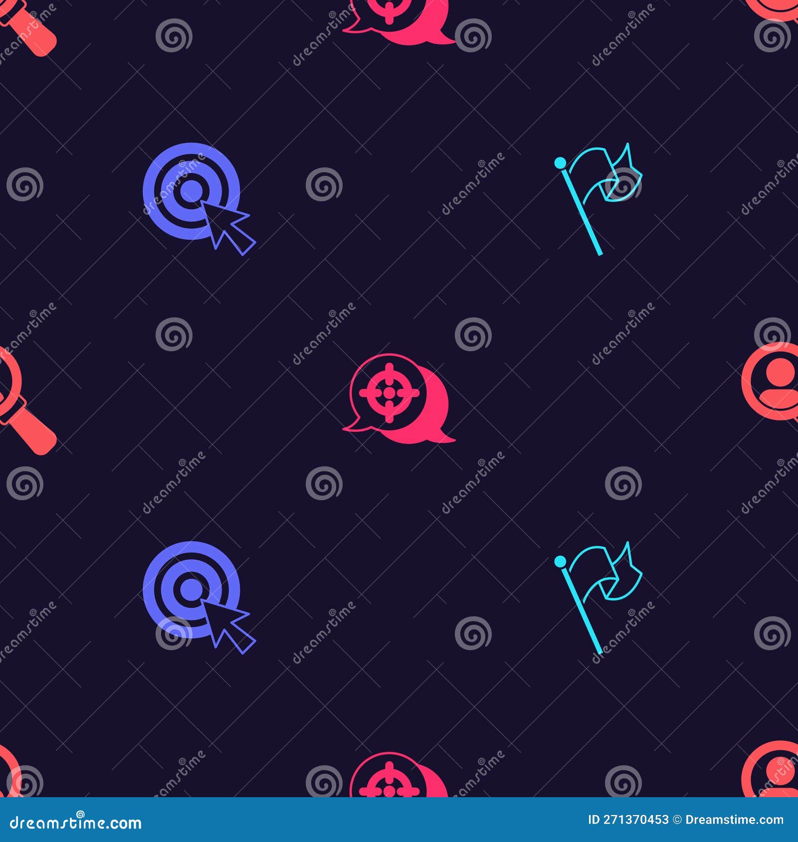 Set Flag, Target with Arrow, and Magnifying Glass for Search on ...