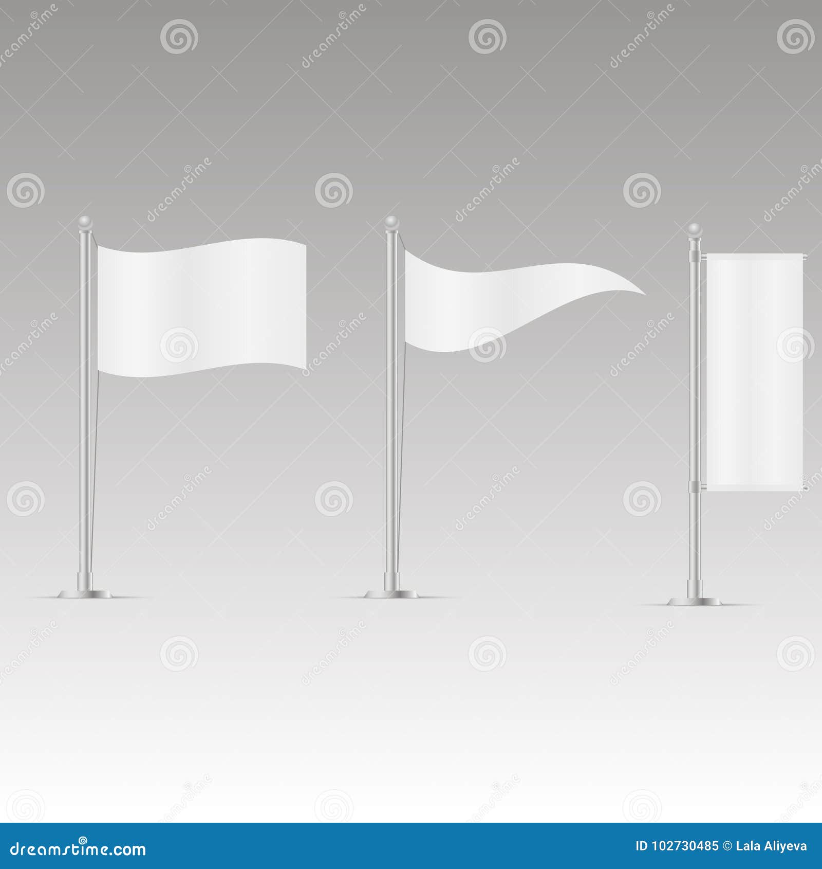 Set of Flags Banner with Ground Fillable Water Base Stand. Vector Stock ...