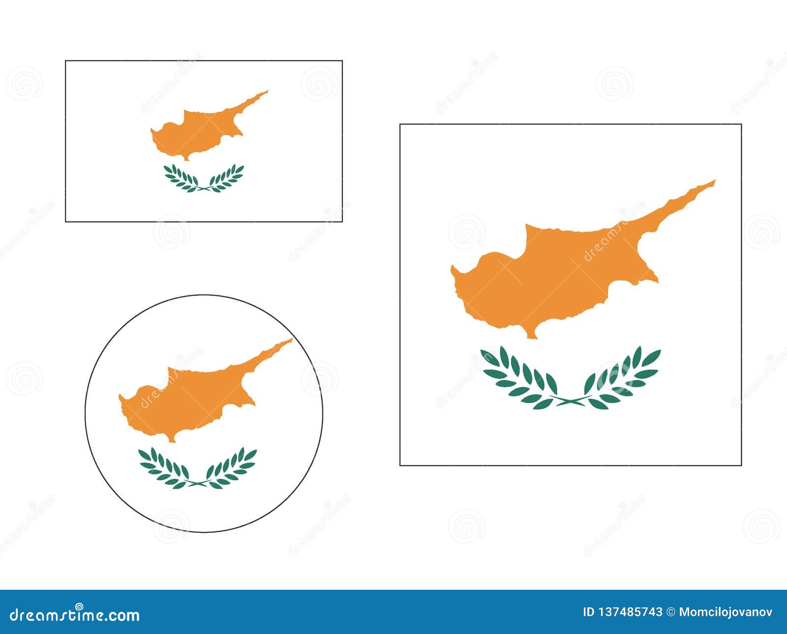 Set of Flags of Cyprus stock vector. Illustration of guinea - 137485743