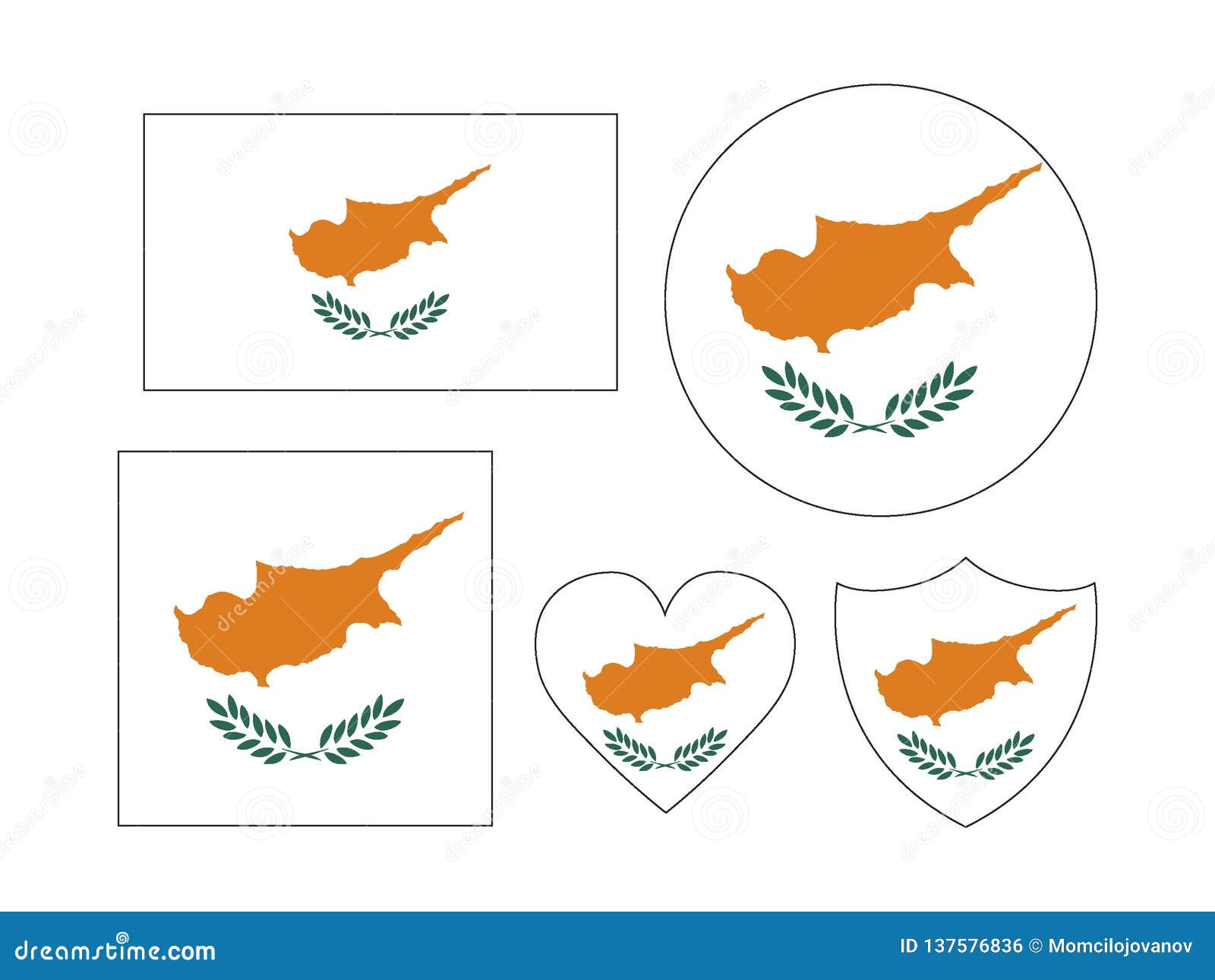 Set of Flags of Cyprus stock vector. Illustration of finland - 137576836