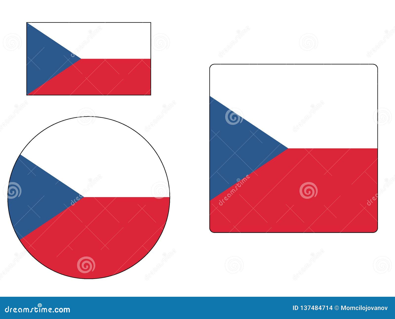 Set of Flags of Czechia stock vector. Illustration of isolated - 137484714