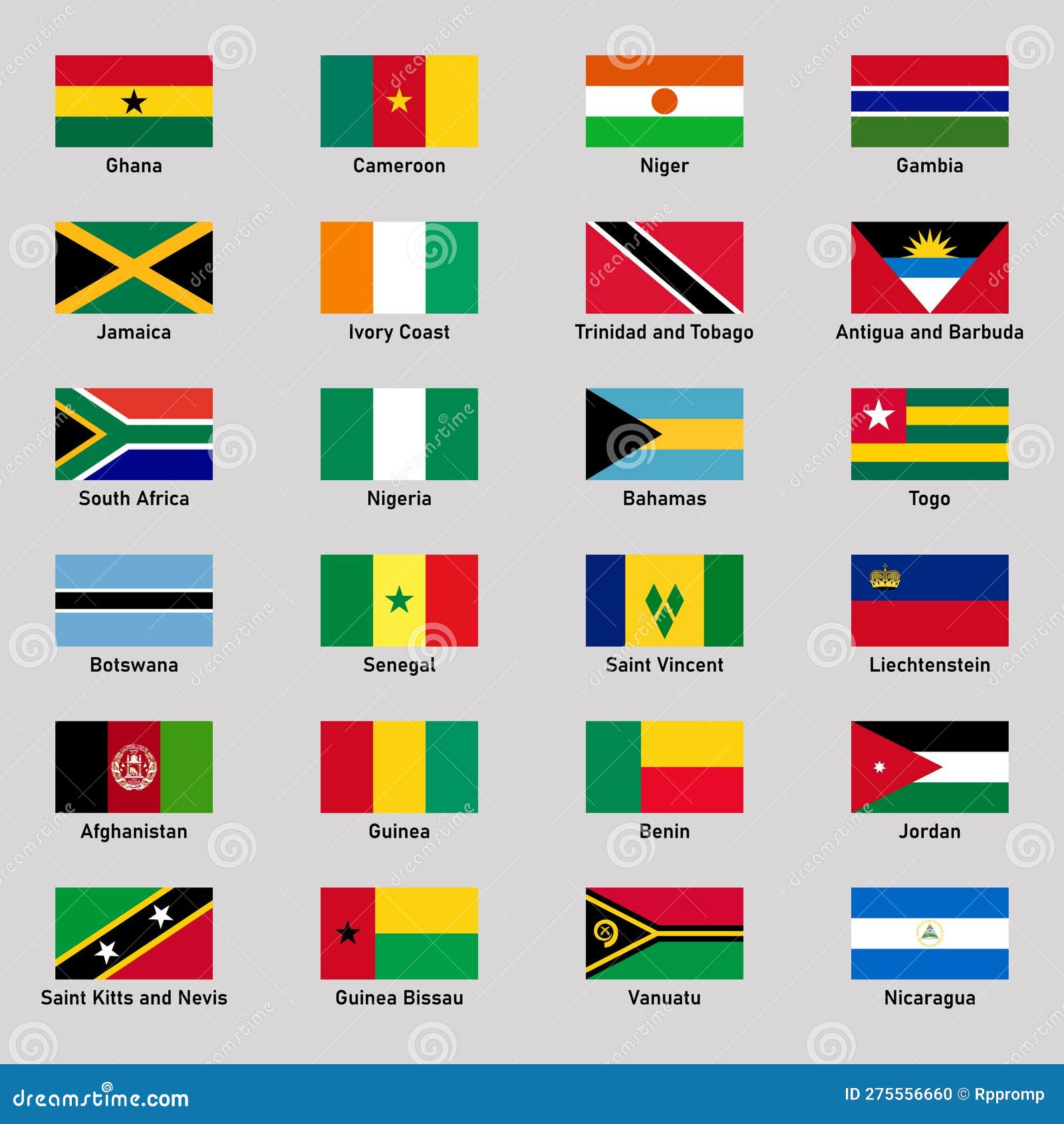 Set of Flags of Different Countries in Flat Style Stock Vector ...