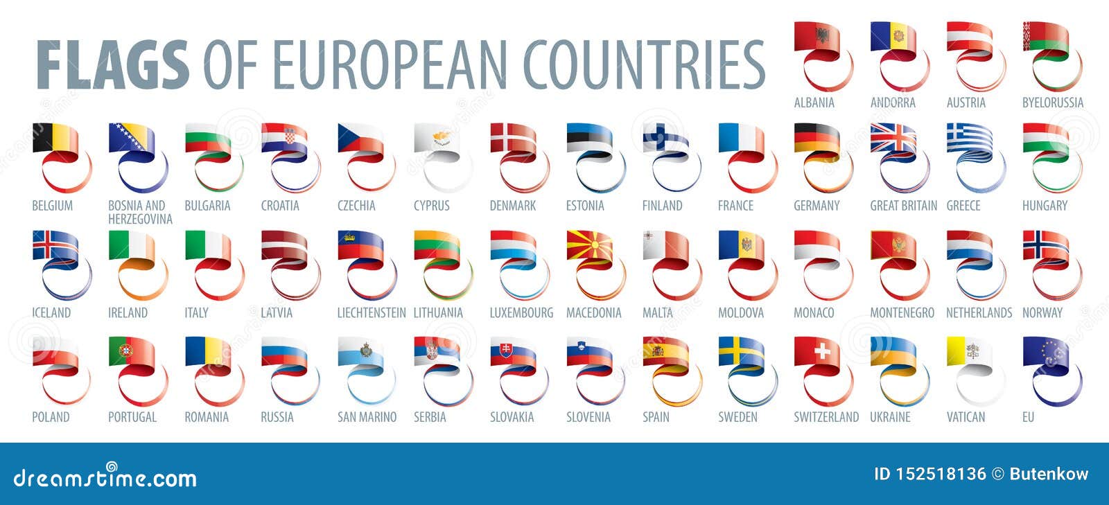 Set of Flags of Europe. Vector Illustration Stock Vector - Illustration ...