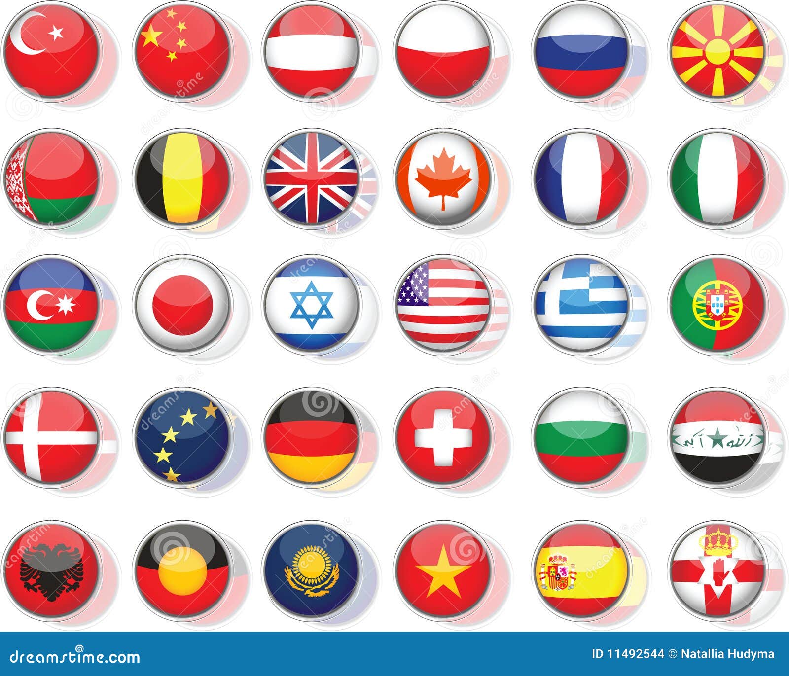 Set of Flags. Glossy Buttons Stock Vector - Illustration of france ...