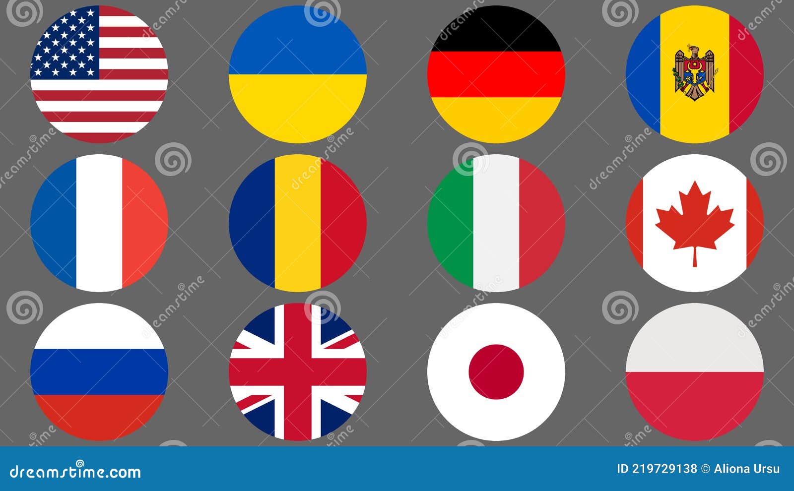 Set of flags icons stock vector. Illustration of dark - 219729138