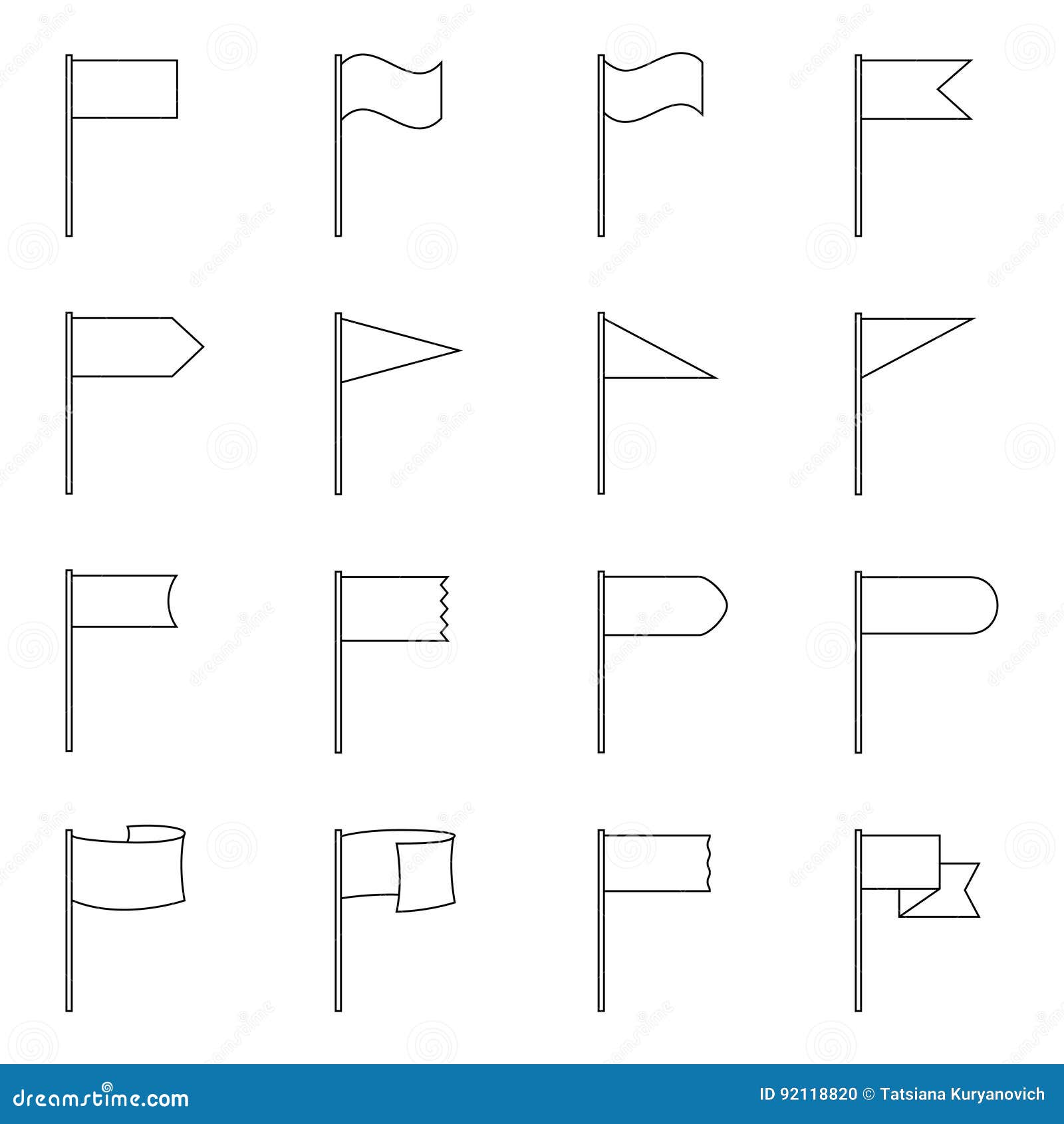 Set of Flags, Vector Illustration Stock Vector - Illustration of banner ...