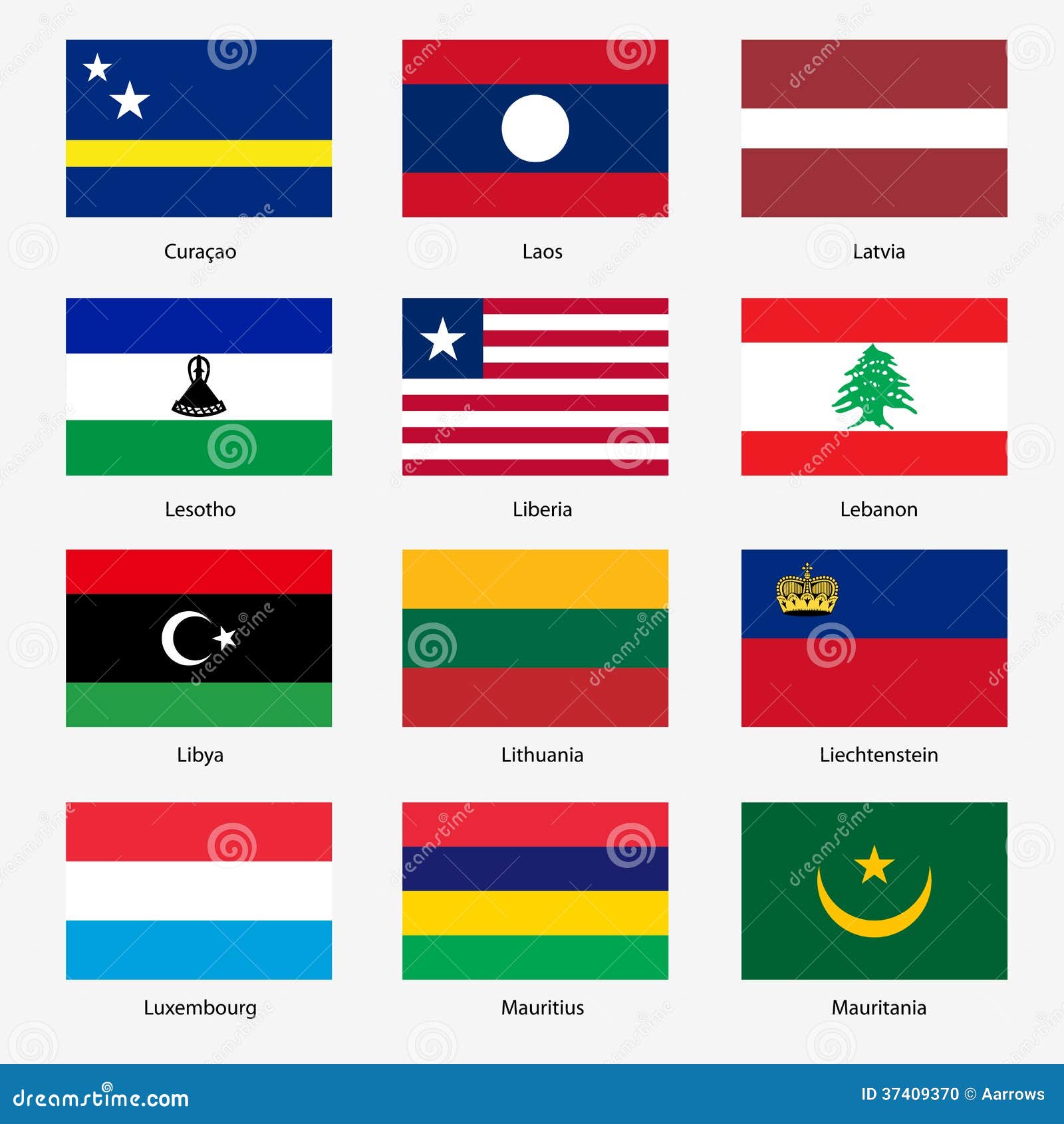 Set Flags of World Sovereign States. Vector Stock Vector - Illustration ...