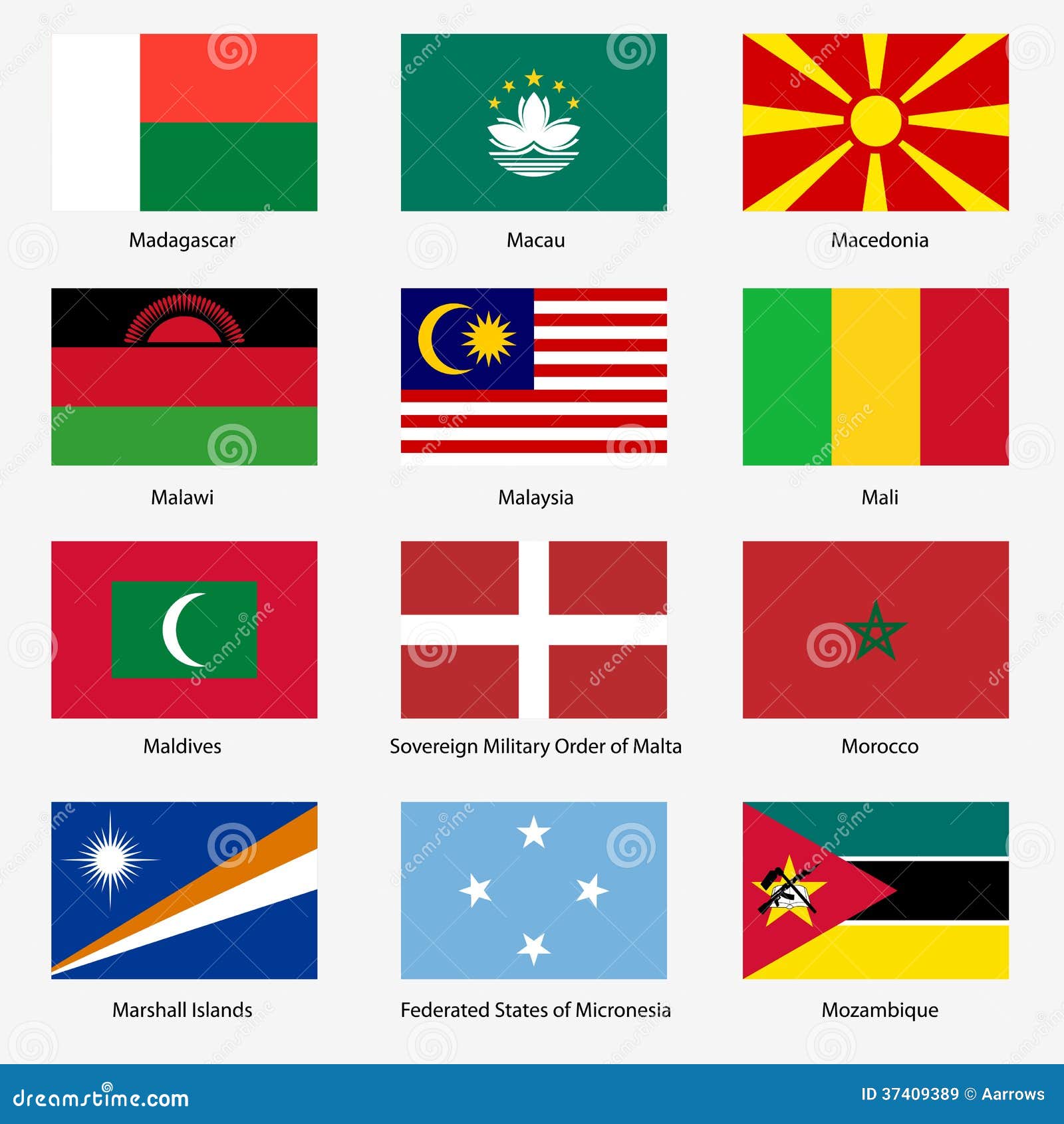 Set Flags of World Sovereign States. Vector Stock Vector - Illustration ...