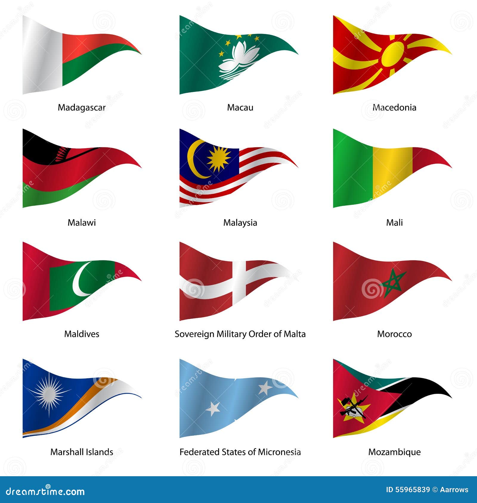 Set Flags of World Sovereign States. Vector Stock Vector - Illustration ...
