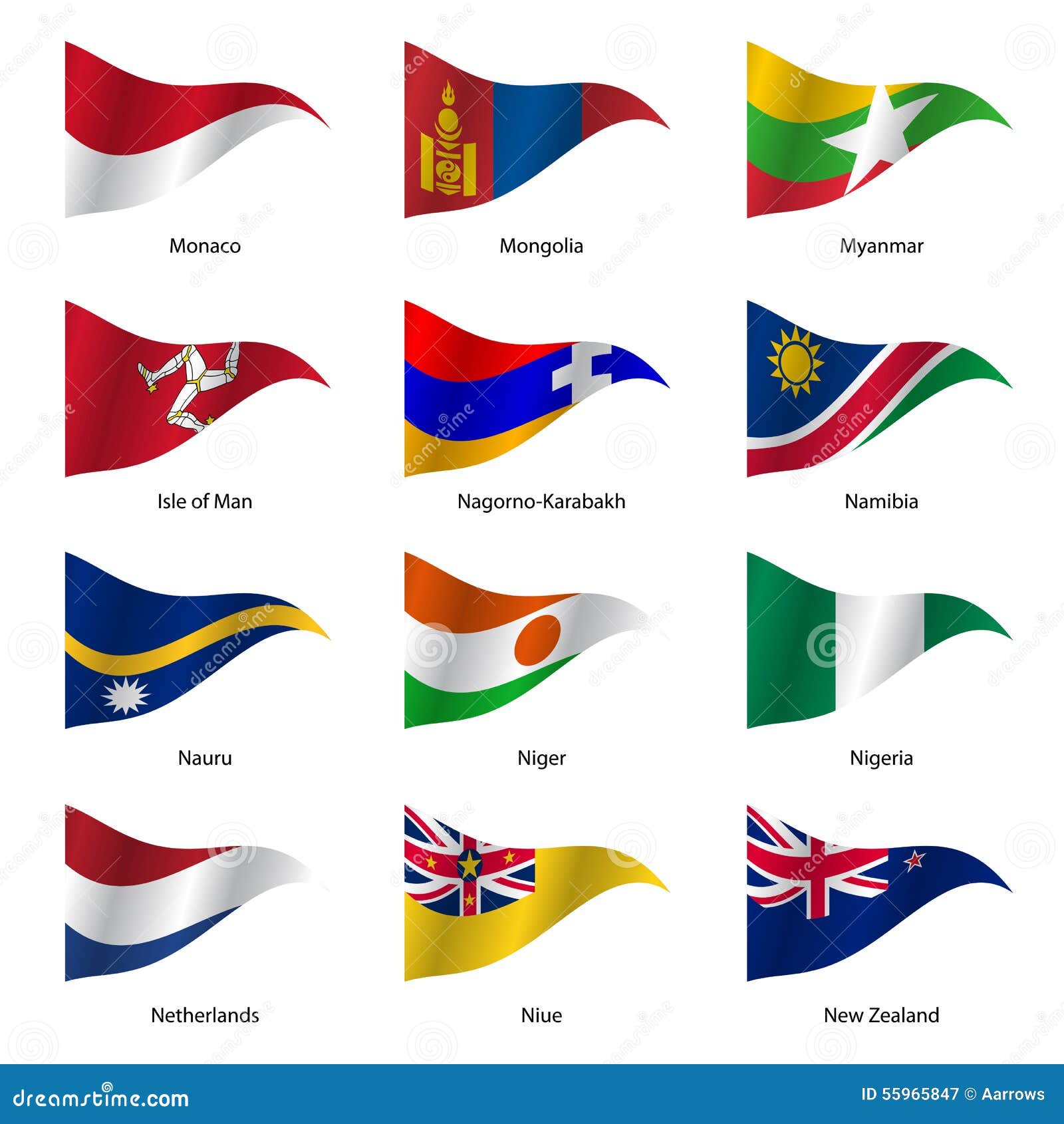Set Flags of World Sovereign States. Vector Stock Vector - Illustration ...