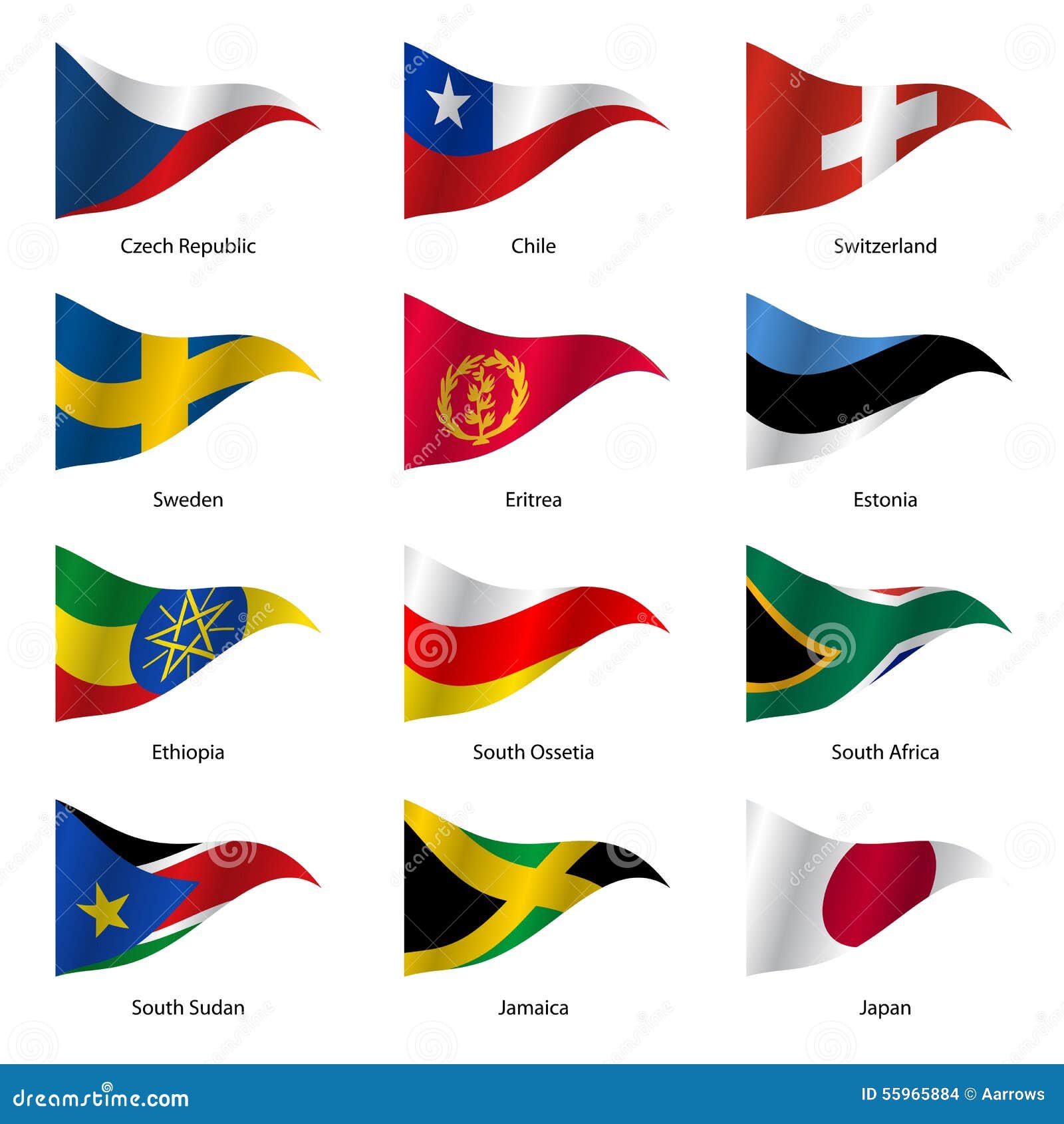 Set Flags of World Sovereign States. Vector Stock Vector - Illustration ...