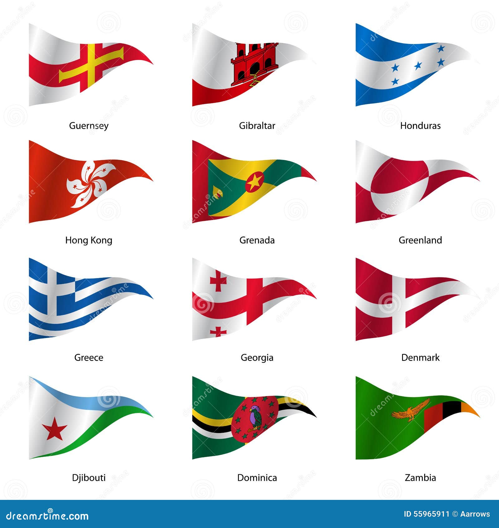 Set Flags of World Sovereign States. Vector Stock Vector - Illustration ...
