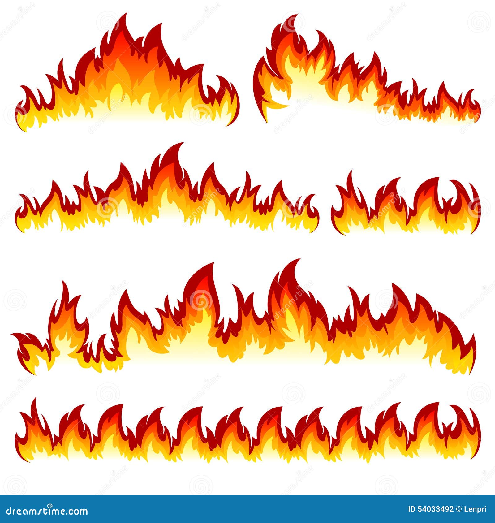 Set of flame stock vector. Illustration of frieze, hell - 54033492
