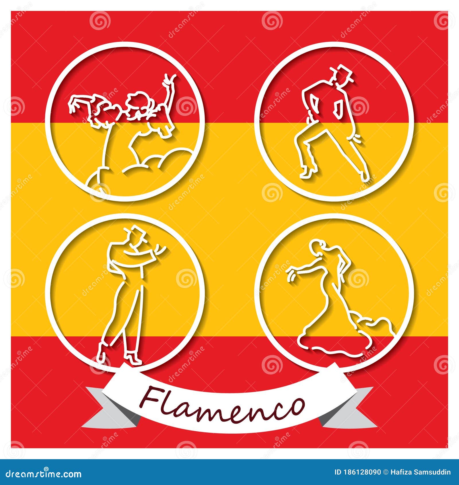 Set of Flamenco Dancer Label. Vector Illustration Decorative Design ...