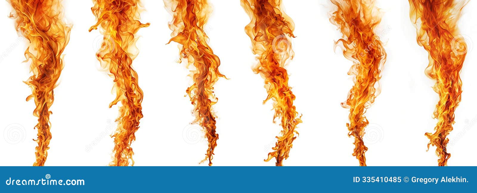 A Set of Flames of Fire on a White Background Stock Illustration ...