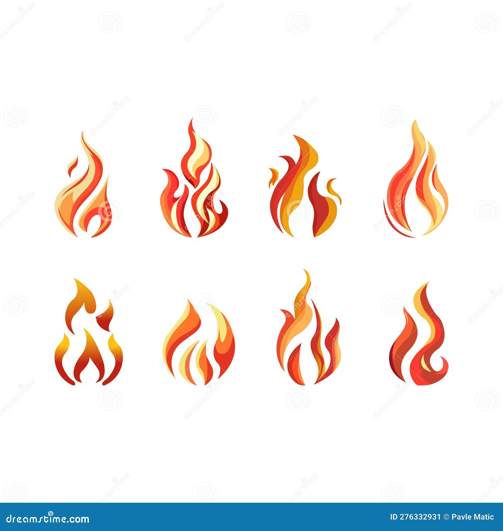 Set of flames icons stock vector. Illustration of abstract - 276332931