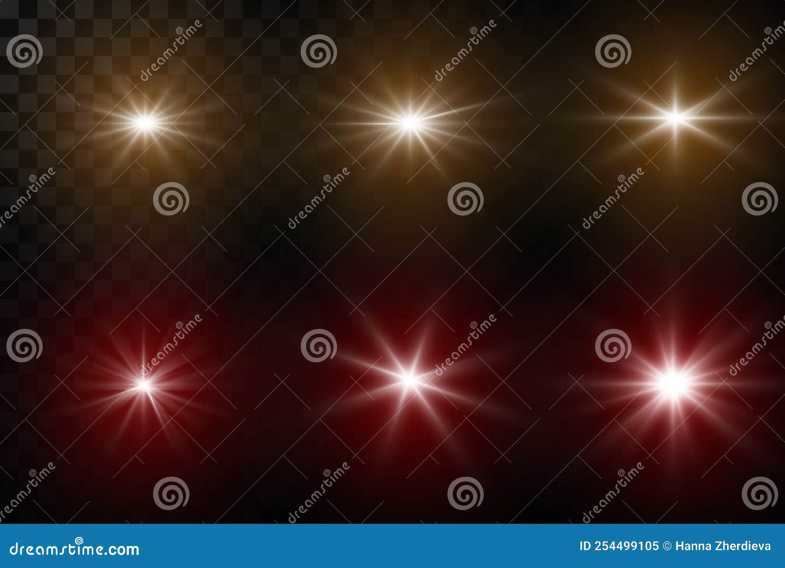 Set of Flashes of Light and Bright Rays, Reflection of Light, Light ...