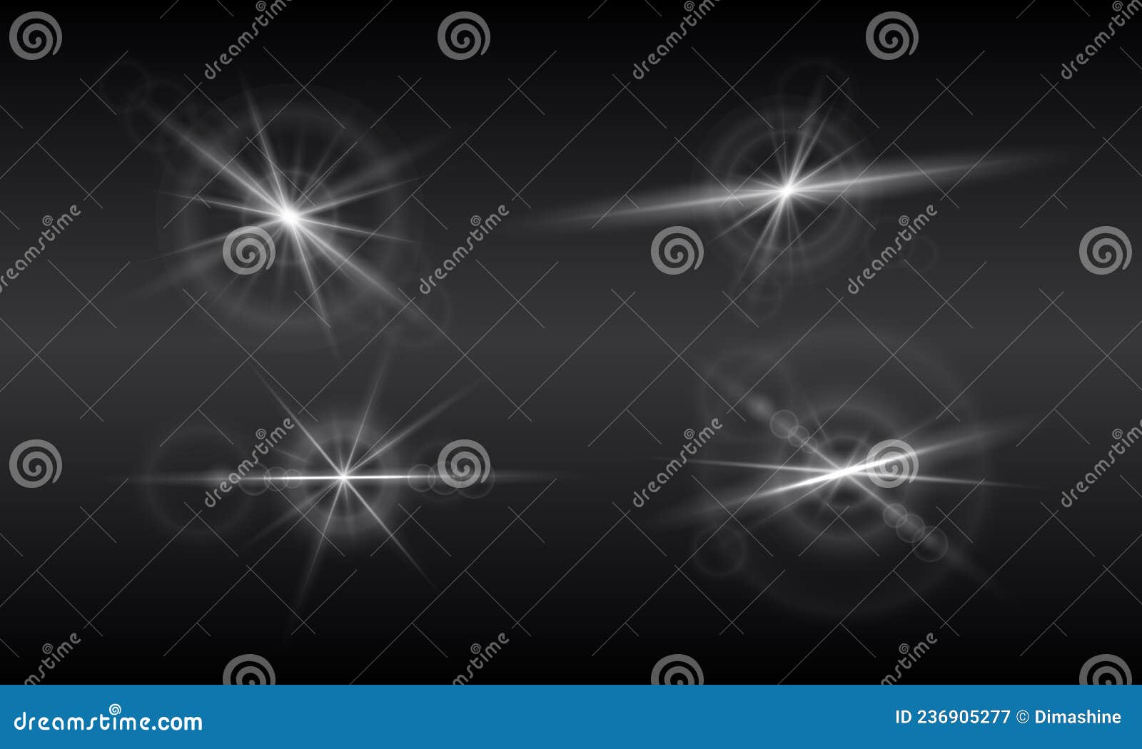 Star Burst and Sparkle Set Glowing Effect with Light Shine. Vector ...