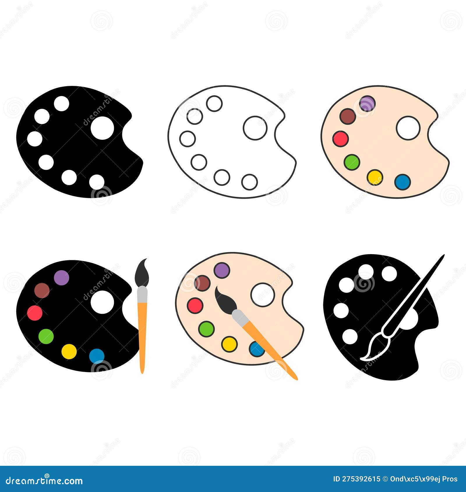 Set of Flat Art Tool Palette Paints Color, Artist Web Design Graphic ... Set of Flat Art Tool Palette Paints Color, Artist Web Design Graphic ...