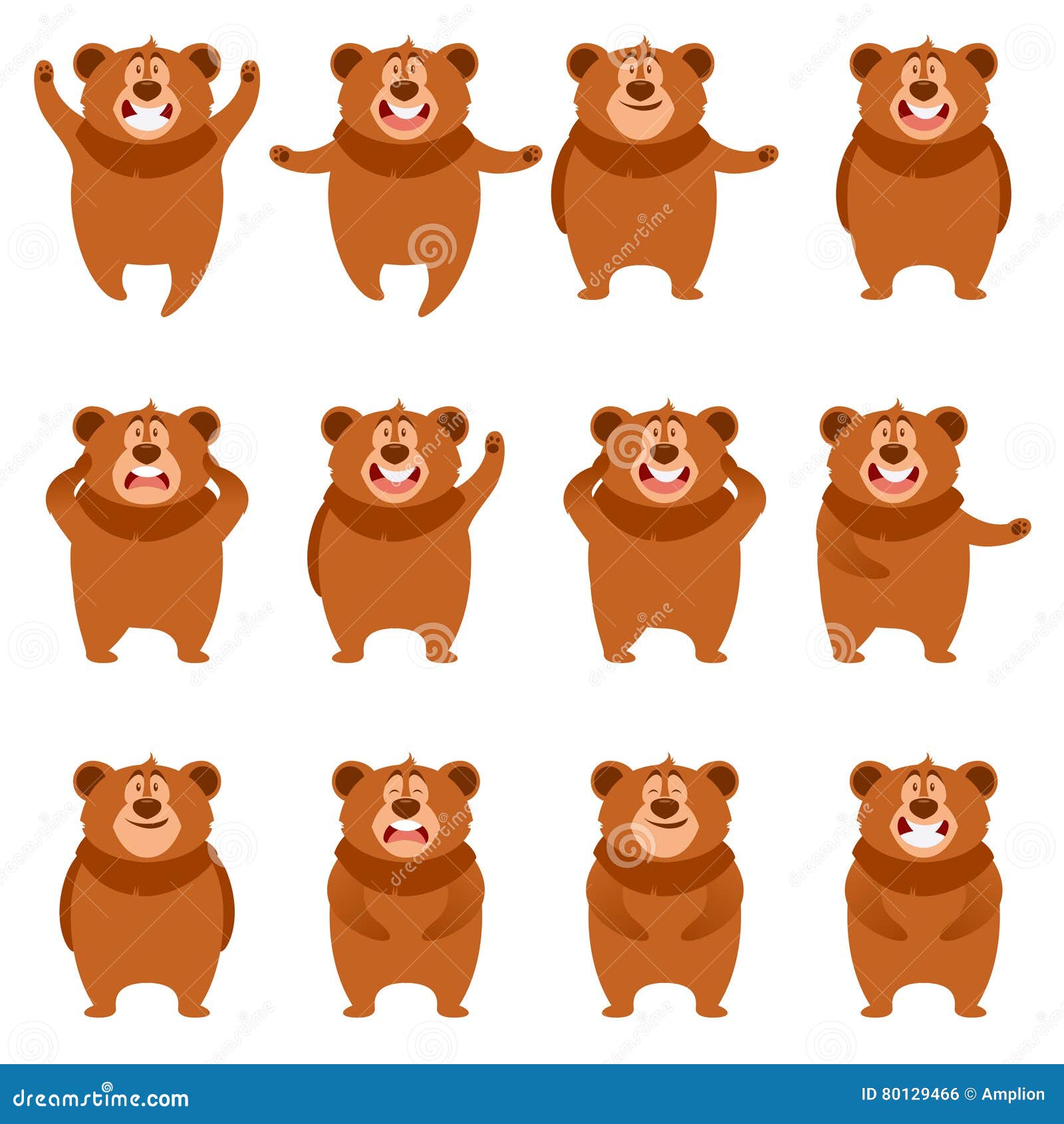 Flat Bear Pattern Cartoon Vector | CartoonDealer.com #77595383