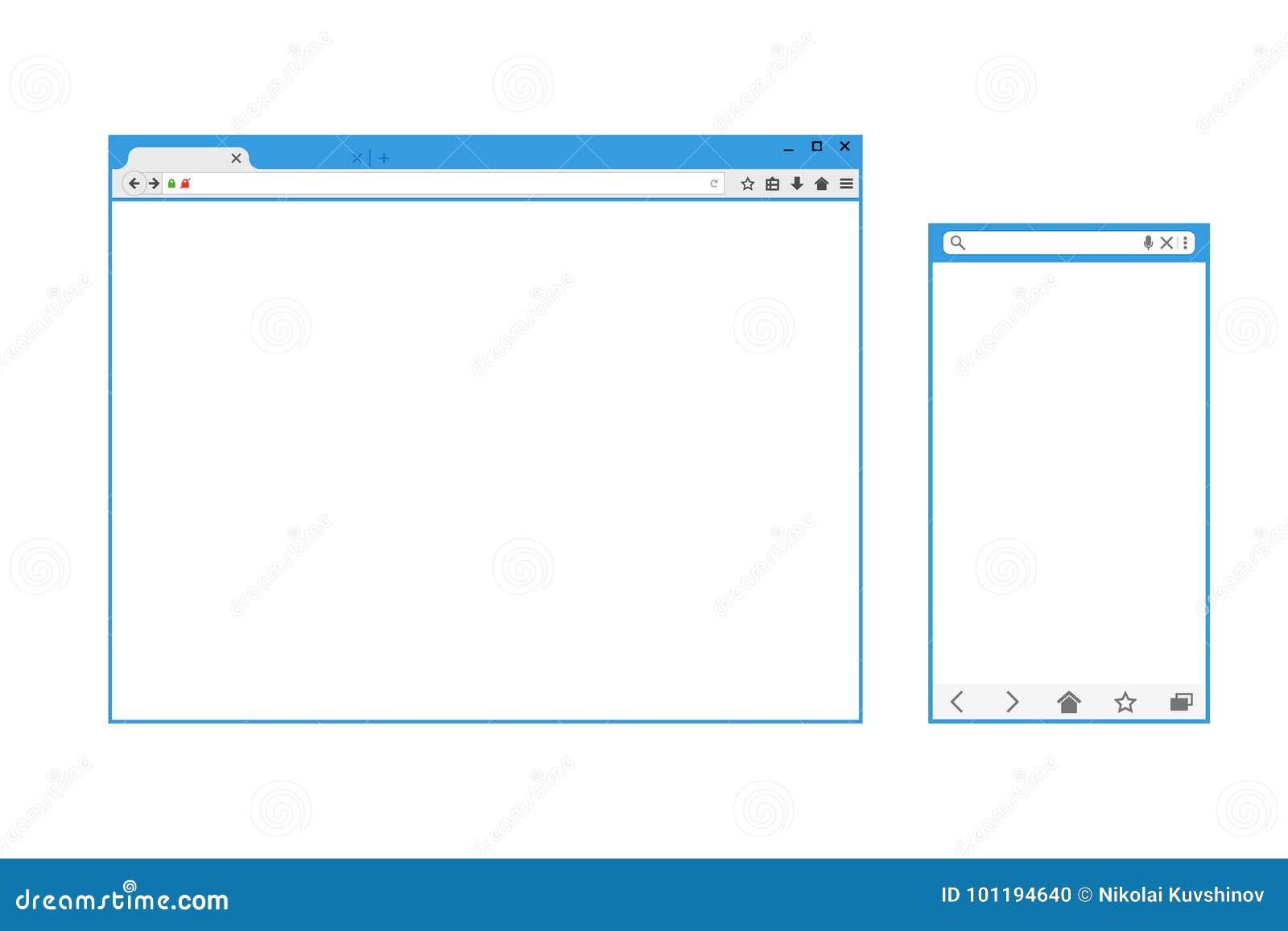 Set of Flat Blank Browser Windows for Different Devices. Stock Vector ... Set of Flat Blank Browser Windows for Different Devices. Stock Vector ...